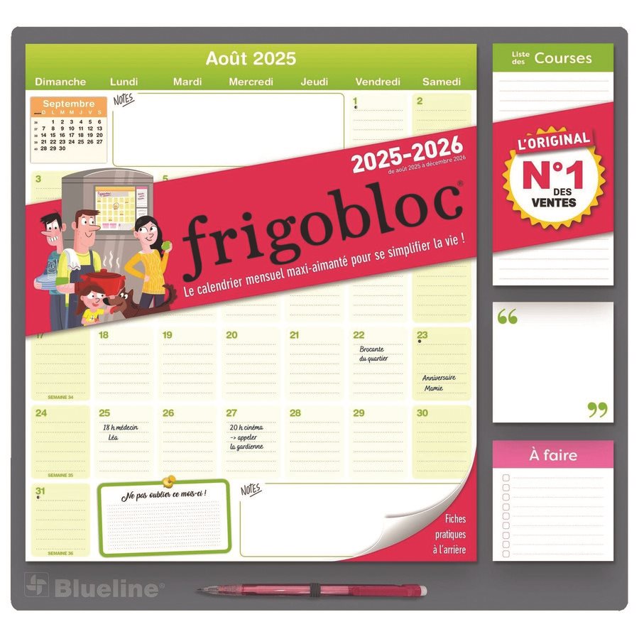 Calendrier magnétique frigobloc (2026)